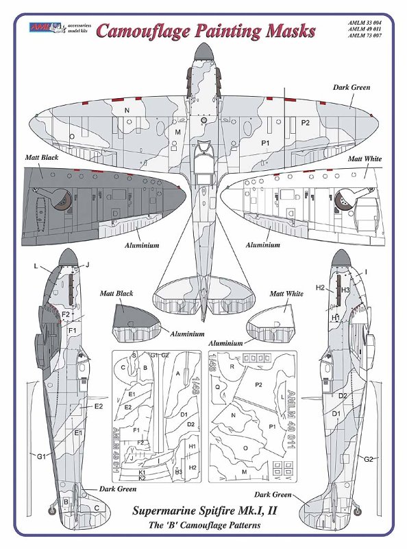 MODELIMEX Online Shop | 1/32 Mask Supermar.Spitfire Mk.I,II Camouflage ...