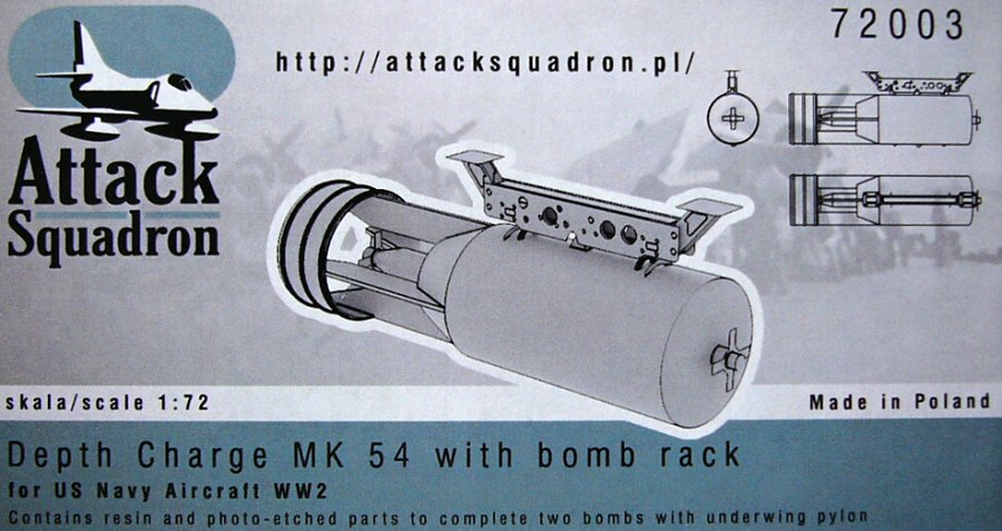 MODELIMEX Online Shop | 1/72 Depth Charge MK 54 with bomb rack | your ...