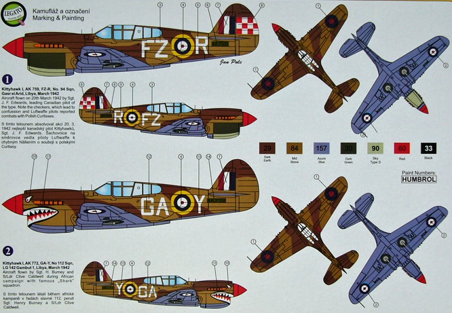 MODELIMEX Online Shop | 1/72 Curtiss Kittyhawk Mk.Ia ACES (2x RAF ...