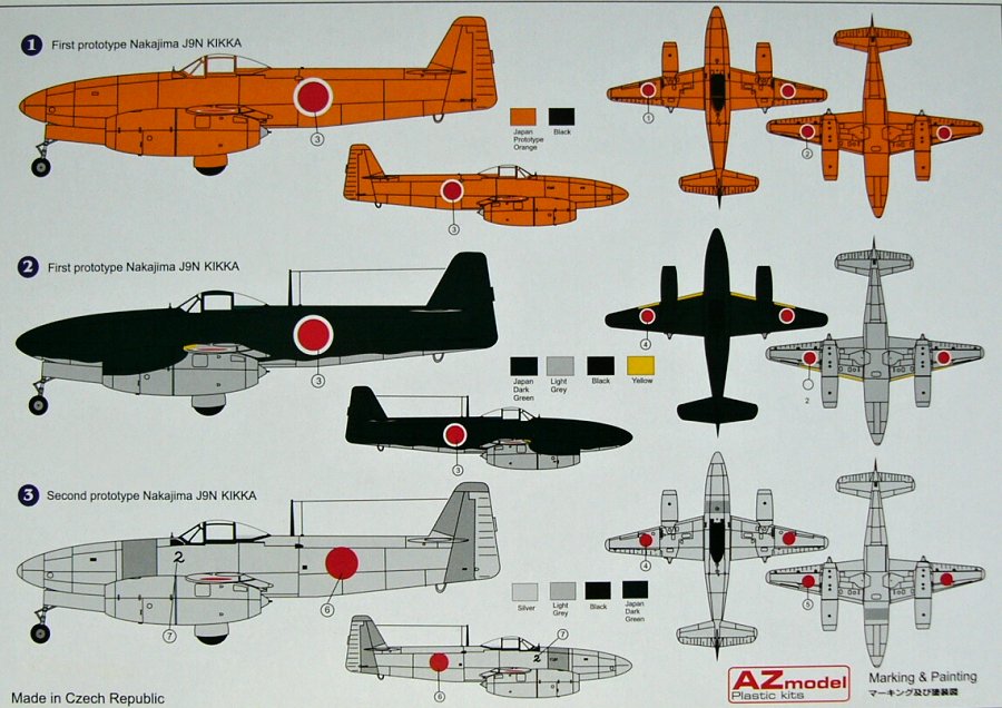 MODELIMEX Online Shop | 1/72 Nakajima J9N Kikka 'Prototype' (3x camo ...