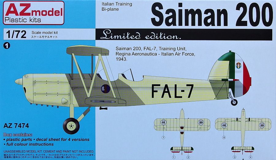 MODELIMEX Online Shop | 1/72 Saiman 200 (2x Italy, 2x USAAF) | your ...