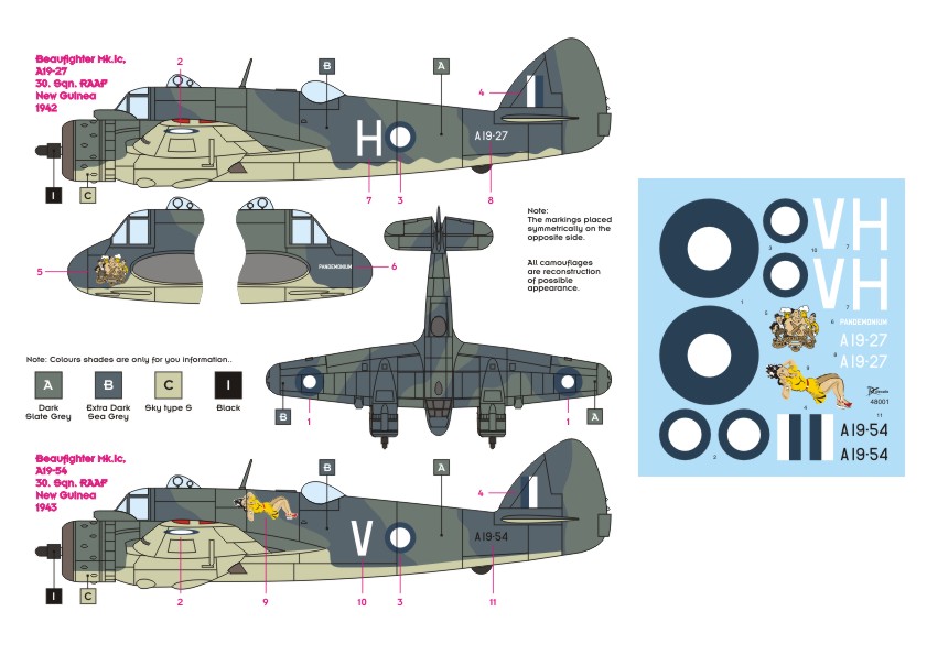 MODELIMEX Online Shop | 1/48 Beaufighter - in RAAF service (2x camo ...