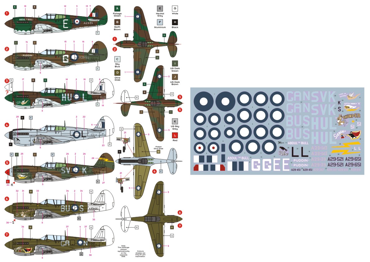 MODELIMEX Online Shop | 1/48 Kittyhawk - in RAAF service (7x camo ...