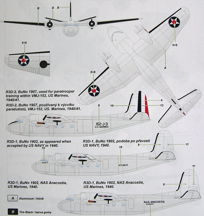 MODELIMEX Online Shop | 1/72 R3D-1/2 'US Navy/Marines Transport Plane ...