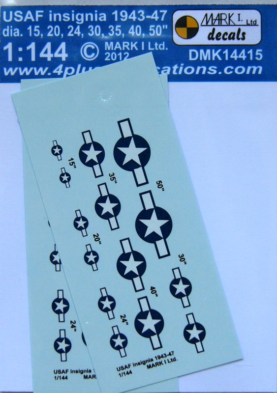 MODELIMEX Online Shop | 1/144 Decals USAF insignia 1943-47 (2 sets ...
