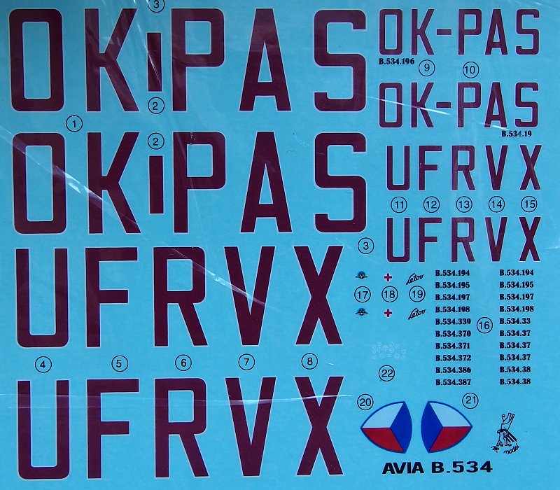 MODELIMEX Online Shop | 1/72 Decals Avia B.534/IV (Czech Police) | your ...