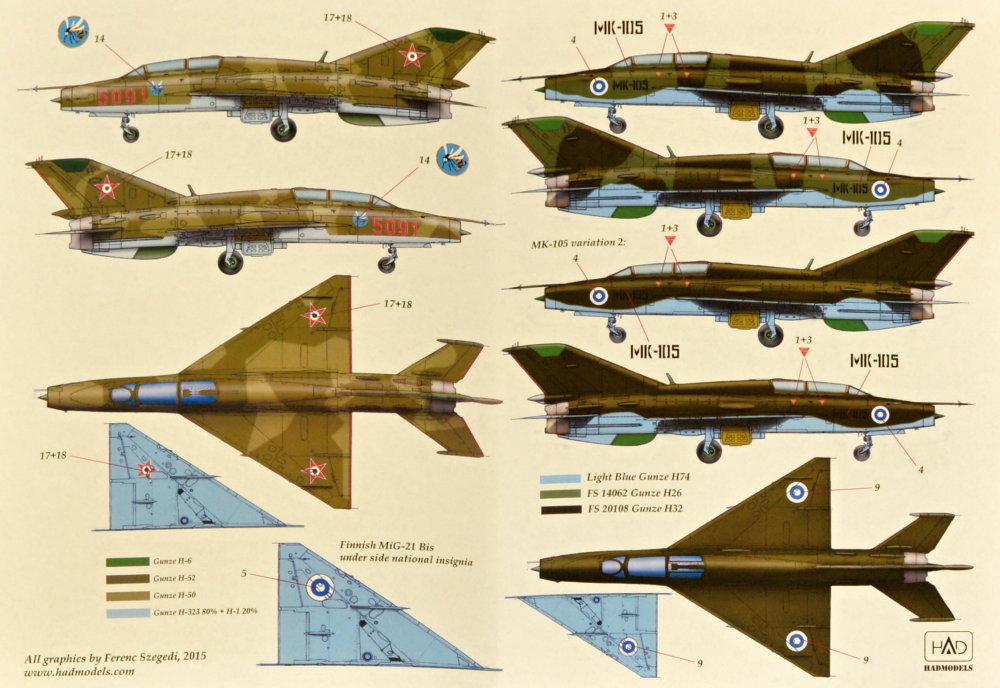 MODELIMEX Online Shop | 1/48 Decal MiG-21 MF/Bis/UM (7x camo) | your ...