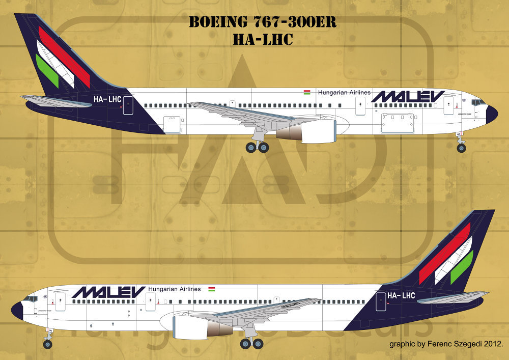 MODELIMEX Online Shop | 1/144 Decal Boeing 767/200/300 MALÉV | your ...