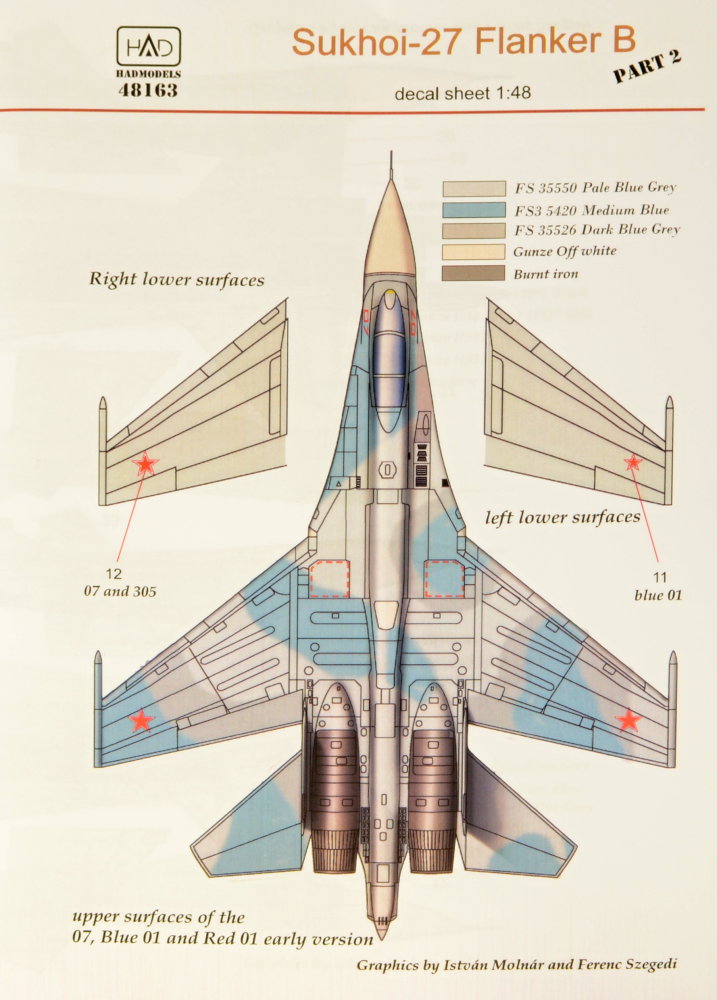 MODELIMEX Online Shop | 1/48 Decal Su-27 Flanker B (4x camo) Part 2 ...