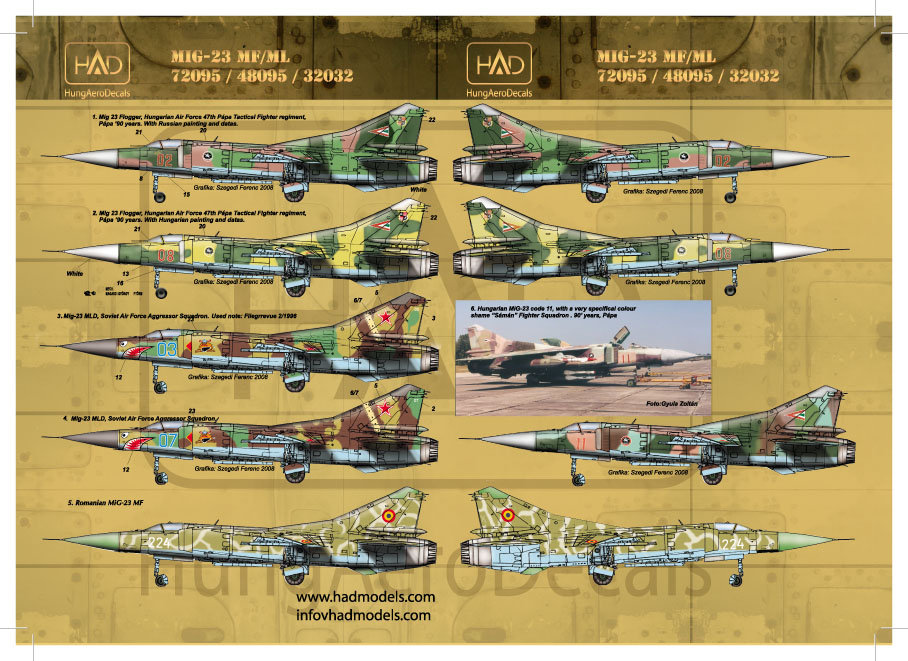 MODELIMEX Online Shop | 1/72 Decal MiG-23 (HU, Russia, Rumania) | your ...