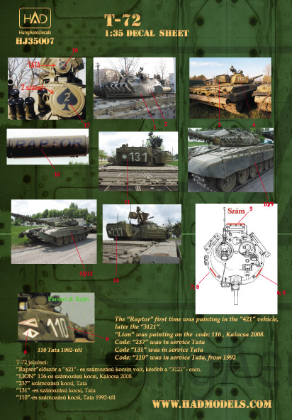 MODELIMEX Online Shop | 1/35 Decal T-72 Hungarian | your favourite ...