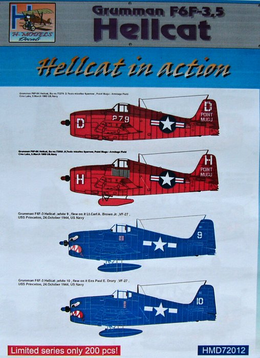 MODELIMEX Online Shop | 1/72 Decals Grumman F6F-3,5 Hellcat in Action ...