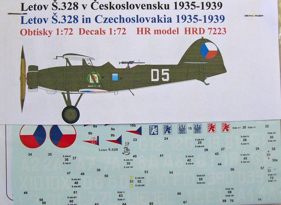 MODELIMEX Online Shop | 1/72 Decals Letov S.328 (Czechoslovakia 1935 ...