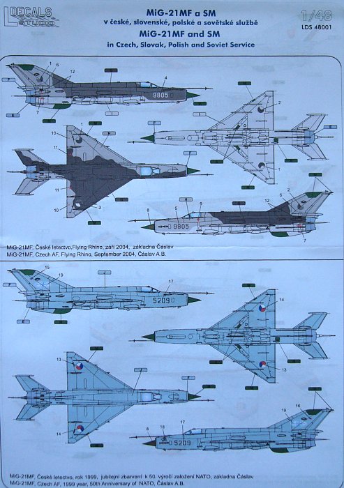 MODELIMEX Online Shop | 1/48 Decals MiG-21MF/SM (5x camo) | your ...