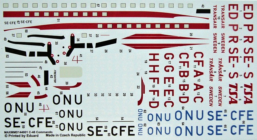 MODELIMEX Online Shop | 1/144 C-46 Commando - TransAir (decals) | your ...