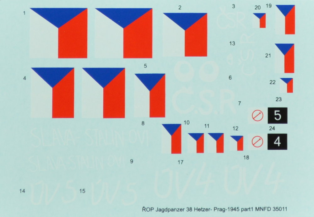 MODELIMEX Online Shop | 1/35 Decals Jagdpanzer 38 Hetzer May 1945 pt.1 ...