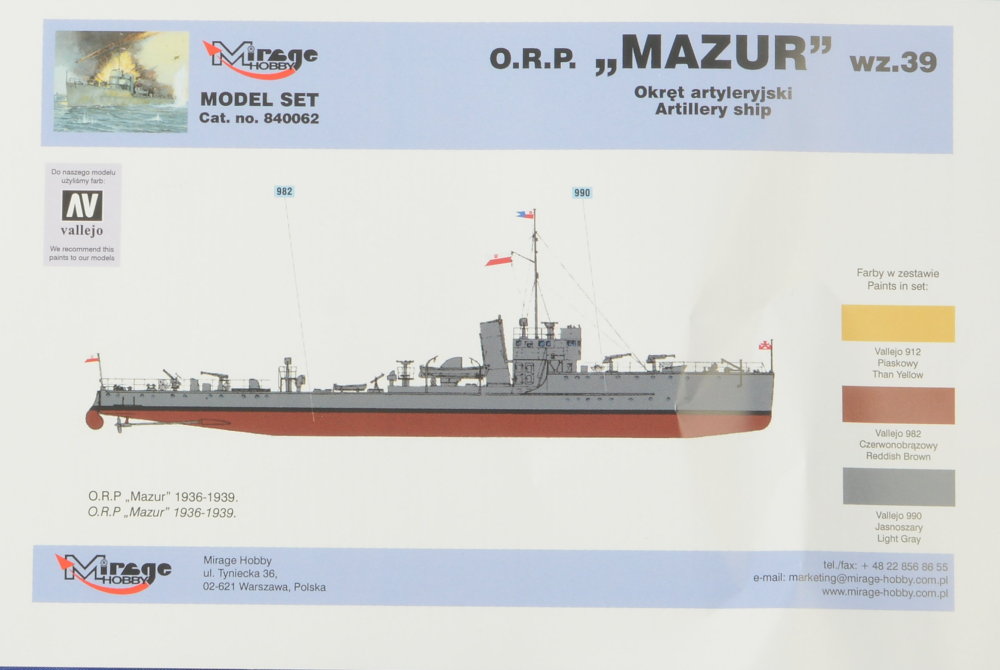 MODELIMEX Online Shop | MODEL SET 1/400 ORP MAZUR wz.39, Artillery ship ...