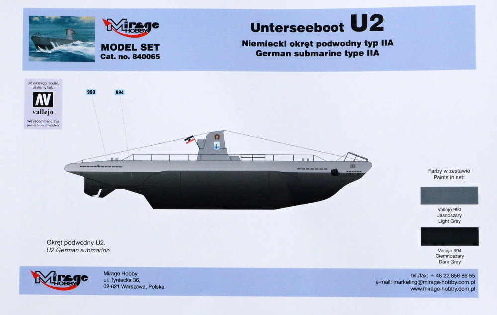 MODELIMEX Online Shop | MODEL SET 1/400 U2 German submarine type IIA ...