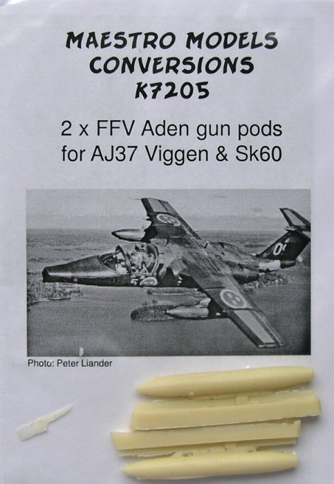 MODELIMEX Online Shop | 1/72 Aden gun pods (2pcs.) for AJ37 Viggen/Sk60 ...