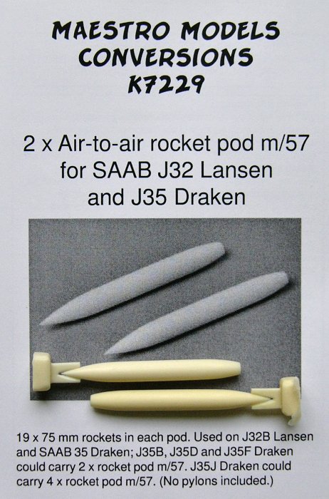 MODELIMEX Online Shop | 1/72 Rocket pod m/57 for Lansen/Draken (2 pcs ...