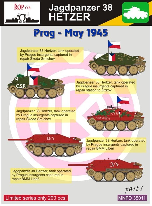 MODELIMEX Online Shop | 1/35 Decals Jagdpanzer 38 Hetzer May 1945 pt.1 ...