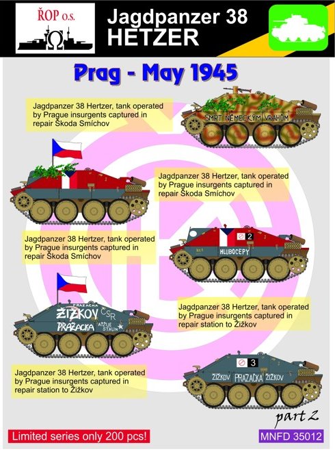 MODELIMEX Online Shop | 1/35 Decals Jagdpanzer 38 Hetzer May 1945 pt.2 ...
