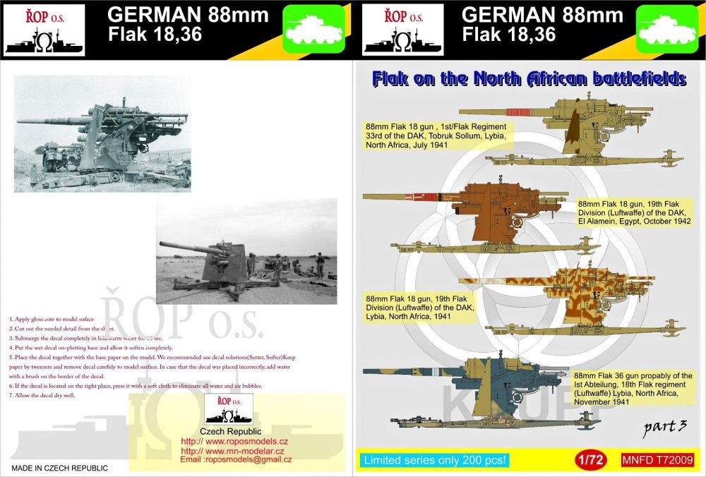 MODELIMEX Online Shop | 1/72 Decals German 88mm Flak 18,36 - part 3 ...