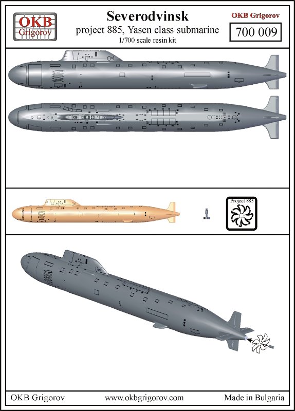 MODELIMEX Online Shop | 1/700 Severodvinsk, project 885, Yasen class ...