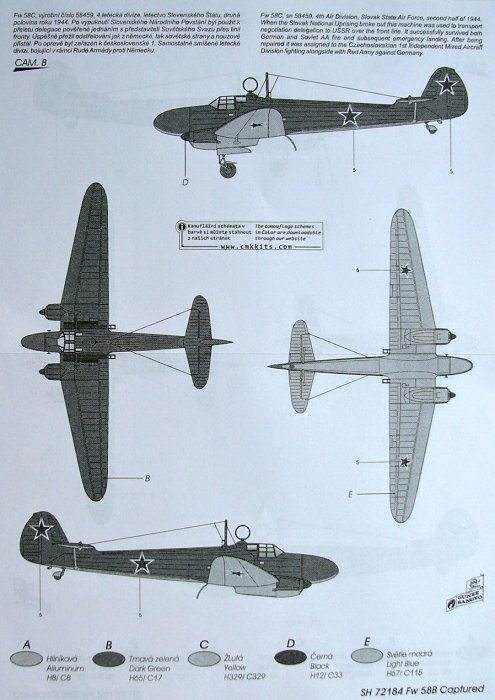 MODELIMEX Online Shop | 1/72 Focke Wulf Fw 58C 'Czechoslovakian Service ...