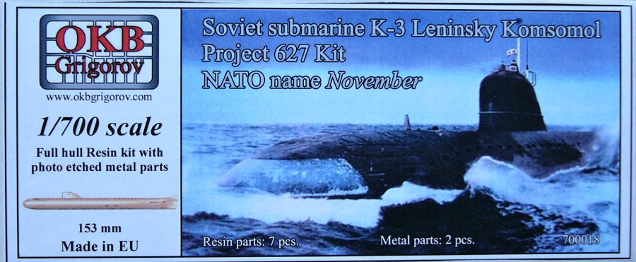 MODELIMEX Online Shop | 1/700 Soviet sub K-3 Lenin.Komsomol, project ...
