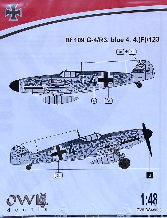 MODELIMEX Online Shop | 1/48 Bf 109 G-4/R3, blue 4, 4.(F)/123 (decal ...