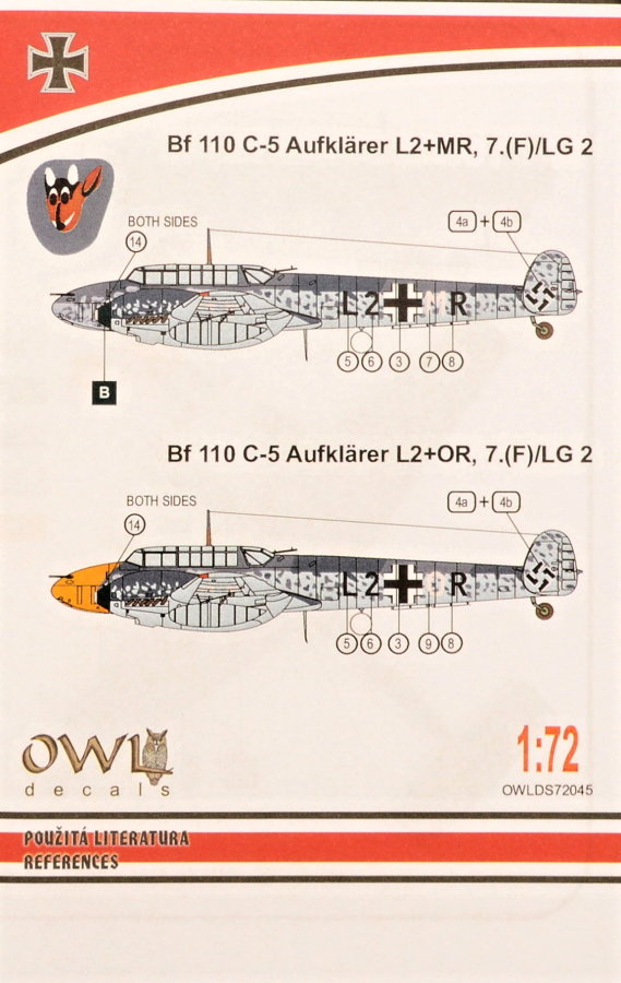 MODELIMEX Online Shop | 1/72 Bf 110 C-5 Aufklärer (decal) | your favourite model shop