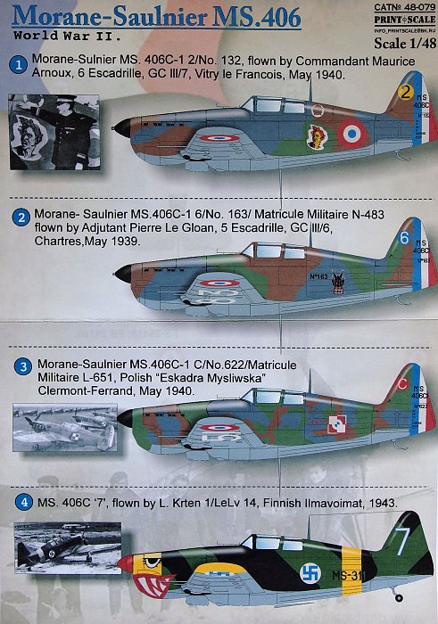 MODELIMEX Online Shop | 1/48 Morane-Saulnier MS.406 (wet decals) | your ...