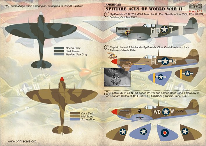 MODELIMEX Online Shop | 1/72 American Spitfire Aces of WWII (wet decals ...