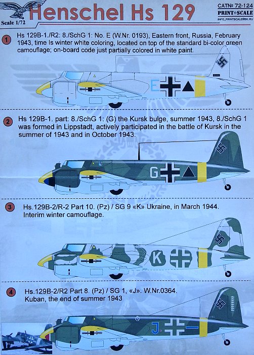 MODELIMEX Online Shop | 1/72 Henschel Hs 129 (wet decals) | your ...