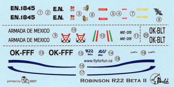 MODELIMEX Online Shop | 1/72 Robinson R22 Beta II (4x decal versions ...