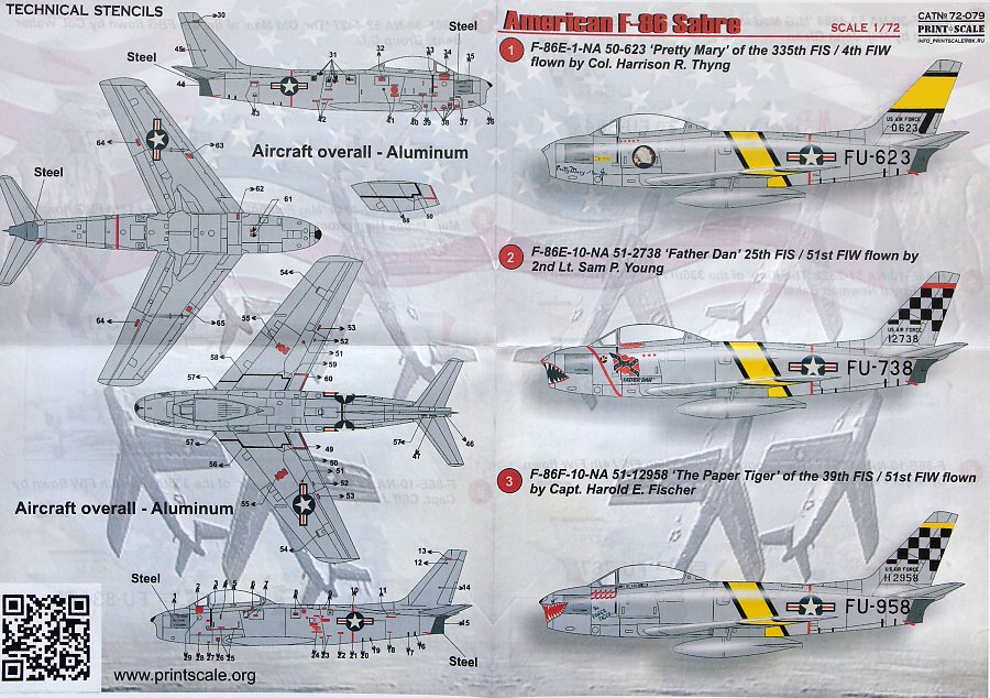 MODELIMEX Online Shop | 1/72 American F-86 Sabre (wet decals, double ...