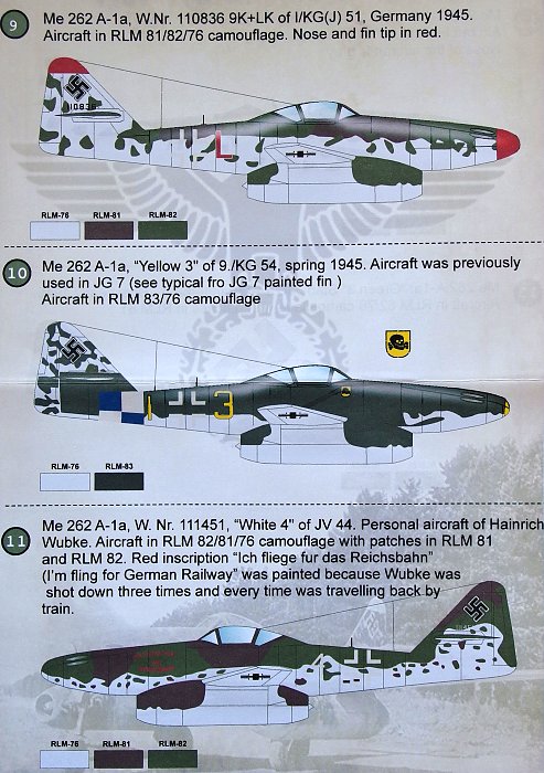 MODELIMEX Online Shop | 1/72 Messerschmitt Me.262 Schwalbe (wet decals ...