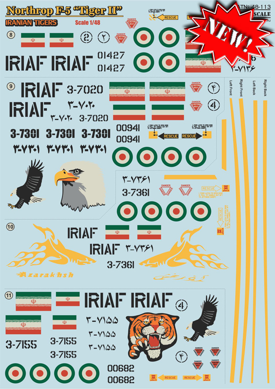 MODELIMEX Online Shop | 1/48 Northrop F-5 Tiger II Part 1 (wet decals ...