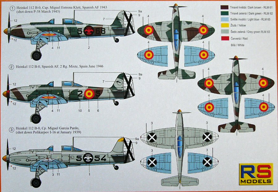 MODELIMEX Online Shop | 1/72 Heinkel He-112B (3x Spanish camo) | your favourite model shop