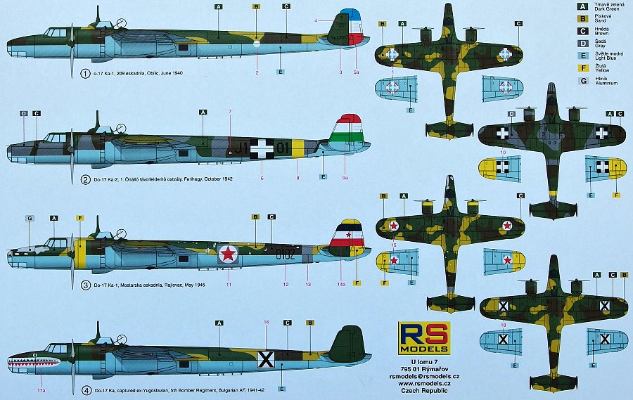 MODELIMEX Online Shop | 1/72 Dornier Do-17K (4x camo) | your favourite ...