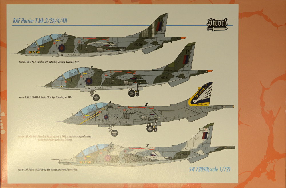 MODELIMEX Online Shop | 1/72 Harrier T.Mk.2/2A/4/4N (4 decal versions ...