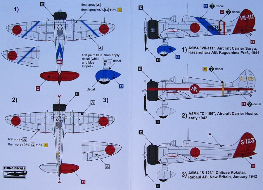 MODELIMEX Online Shop | 1/72 Decals A5M4 Claude (3x camo) | your ...