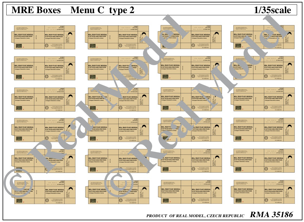 MODELIMEX Online Shop | Acc. MRE Boxes Menu C | your favourite model shop