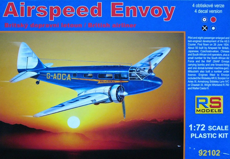 MODELIMEX Online Shop | 1/72 Airspeed Envoy Lynx engine (4x decals ...