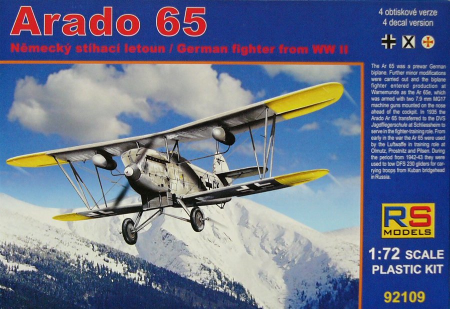 MODELIMEX Online Shop | 1/72 Arado Ar-65 (2x Luftwaffe, 2x Bulgaria ...