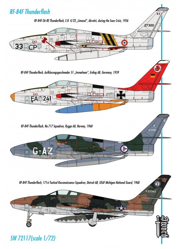 MODELIMEX Online Shop | 1/72 RF-84F Thunderflash (USAF,Luftw.,NO,France) | your favourite model shop
