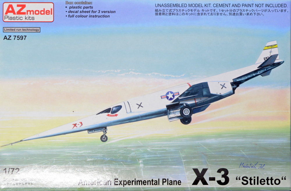 MODELIMEX Online Shop | 1/72 X-3 Stiletto American Experim.Plane (3x ...