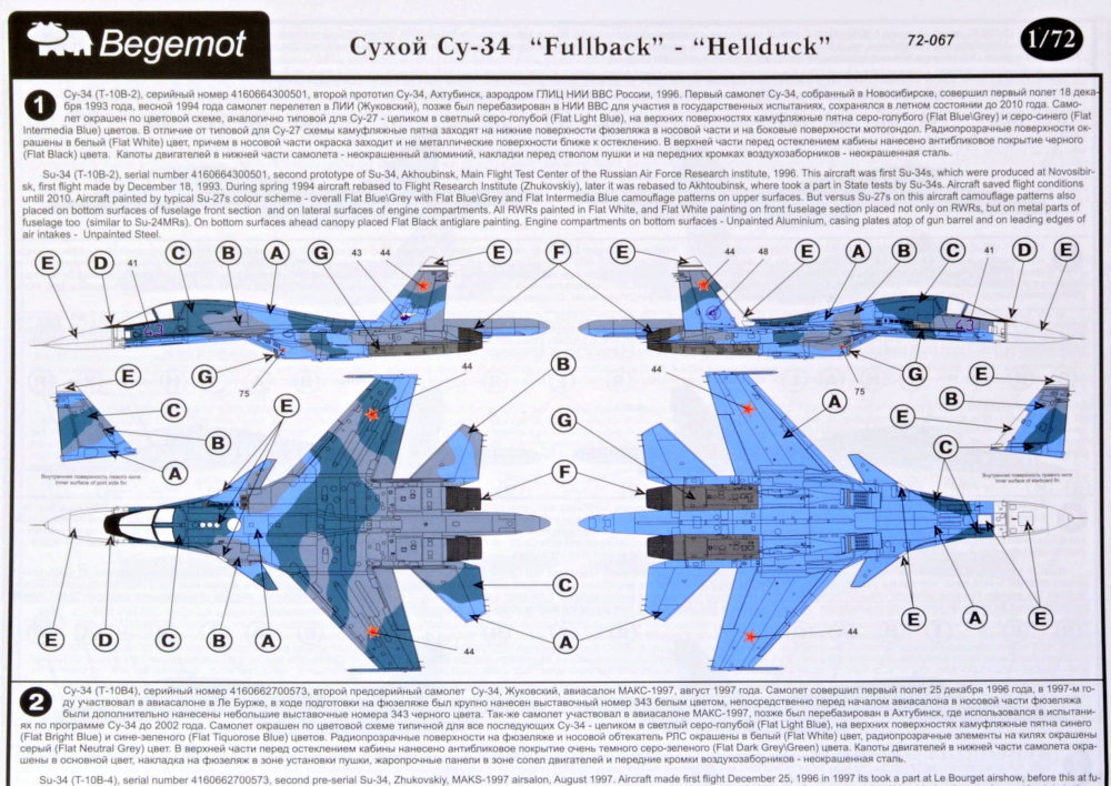 MODELIMEX Online Shop | 1/72 Sukhoi Su-34 'Fullback'-'Hellduck' (4 ...
