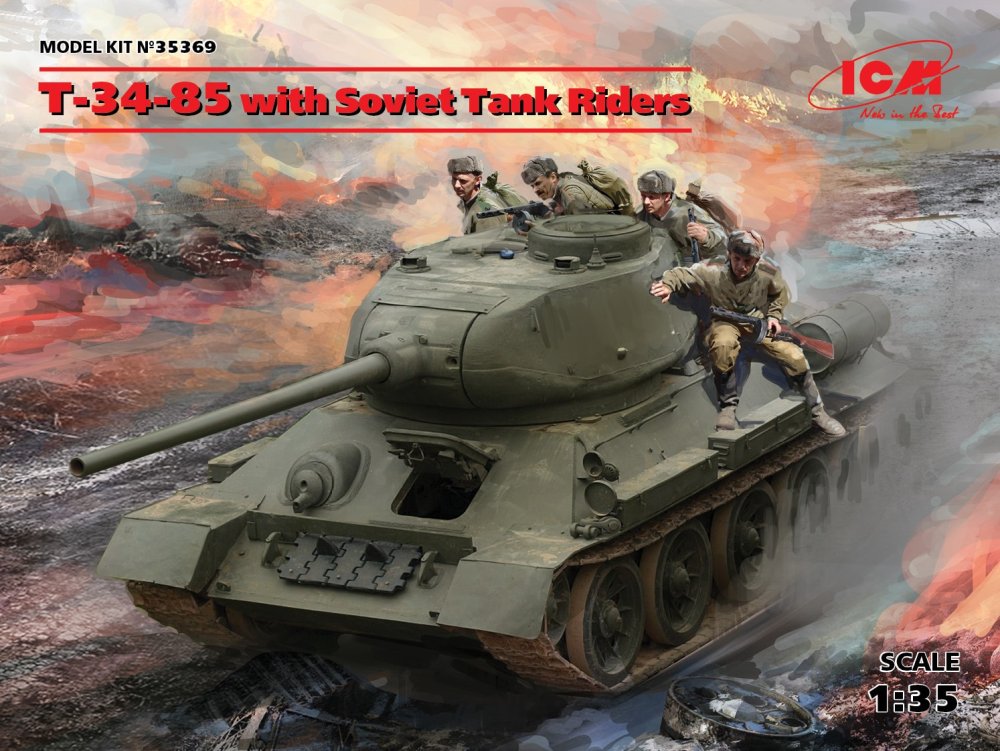 MODELIMEX Online Shop | 1/35 T-34-85 w/ Soviet Tank Riders (1943-1945 ...